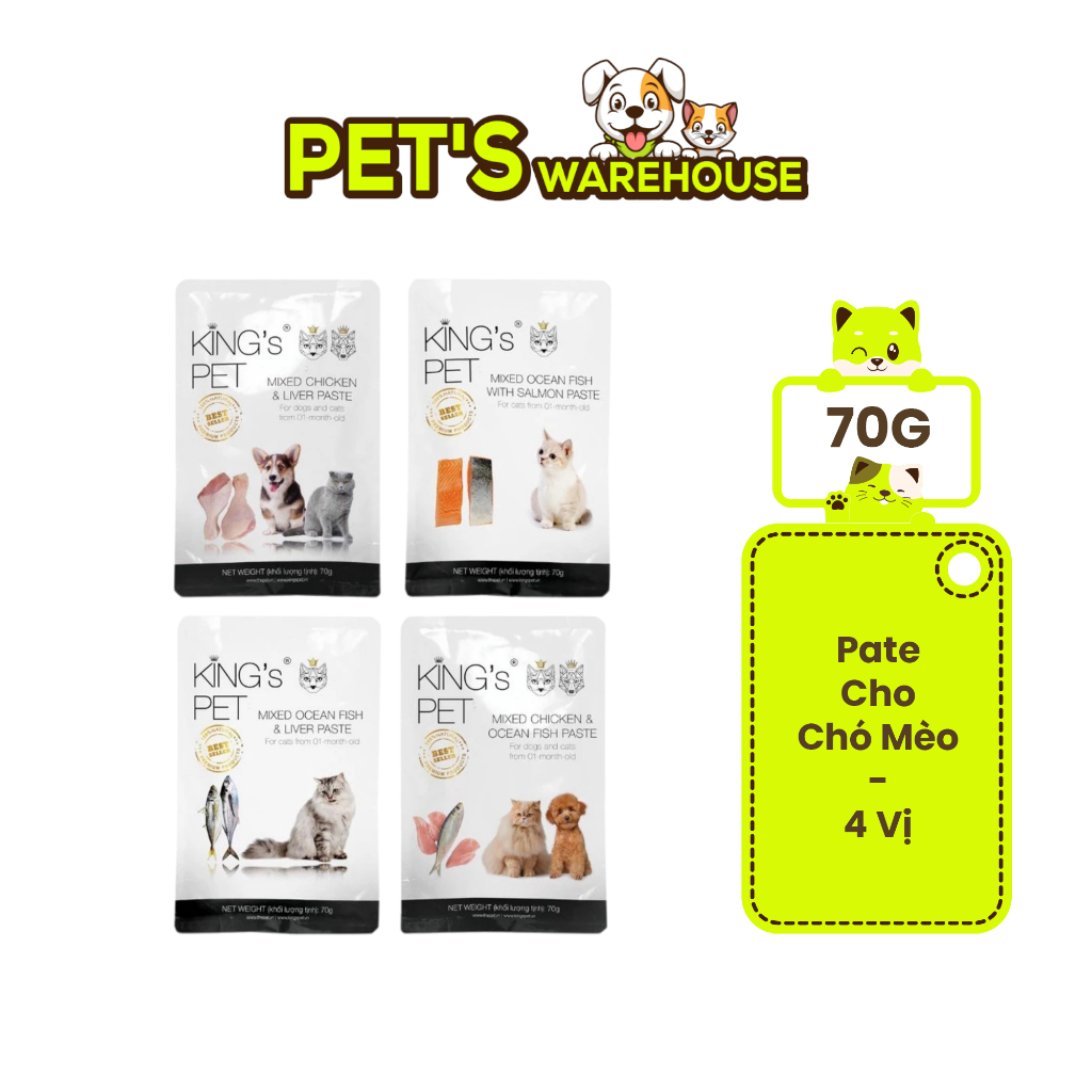 Pate King's Pet Chó Mèo Mọi Lứa Tuổi Gói 70G | Shopee Việt Nam