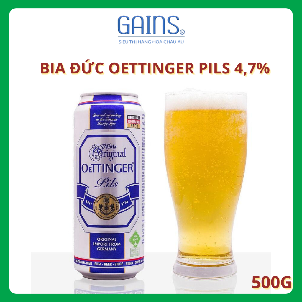 Bia Đức Oettinger Pils 4,7% - 500ml: Hương Vị Cổ Điển, Tinh Thần Đức ...