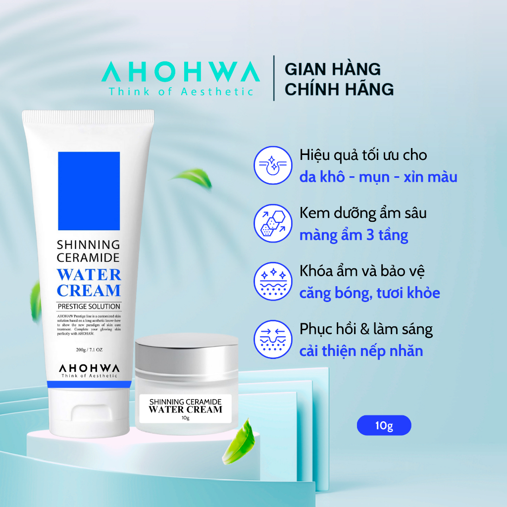 [Sản phẩm dùng thử] Kem Dưỡng Ẩm Da Mặt AHOHWA Shinning Ceramide Water ...