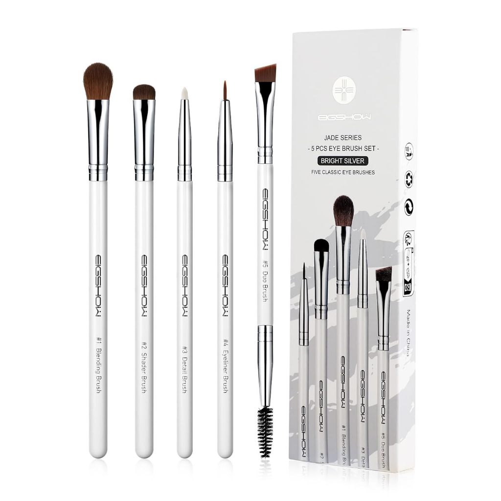 Bộ cọ trang điểm mắt EIGSHOW jade series 5 pieces eye brush kit tourmaline blue | Shopee Việt Nam
