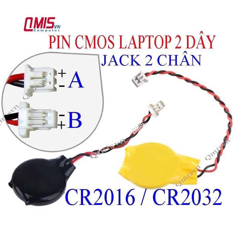 Pin Cmos Laptop dây, jack 2 chân, CR2032 ML2032 2032, CR2016 ML2016 ...
