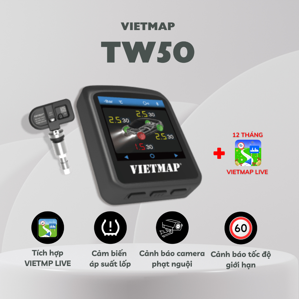 VIETMAP TW50 - Bộ cảm biến áp suất lốp [Tặng Vietmap Live 12 Tháng ...