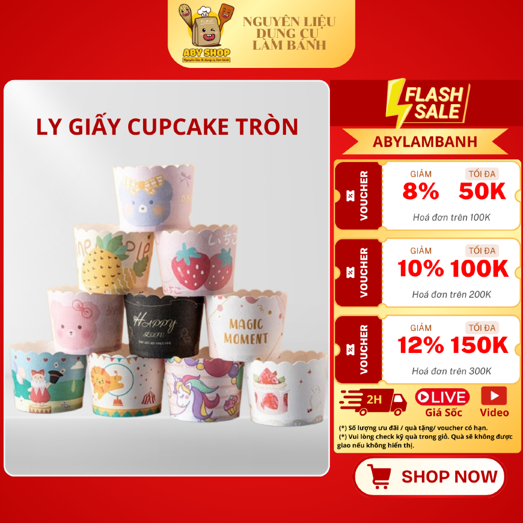 LY GIẤY CUPCAKE TRÒN - Cup ly giấy cứng ,cup ly đựng cupcake 6cm, cúp ...