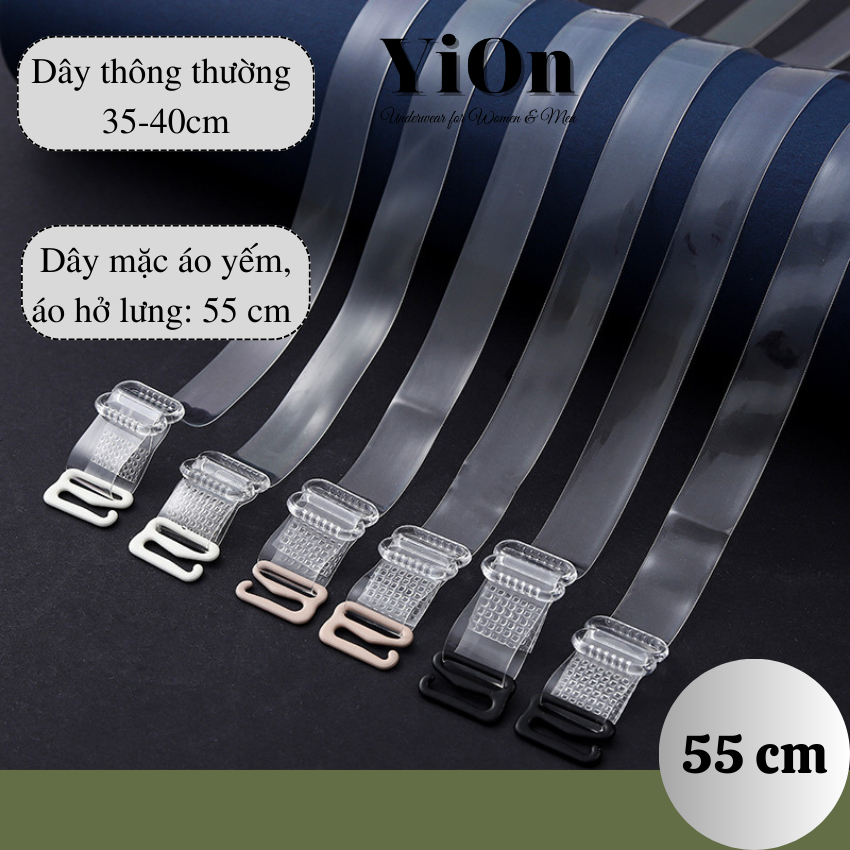 Dây áo lót 55 cm trong suốt, màu thay thế cho dây vai áo yếm, áo hở ...