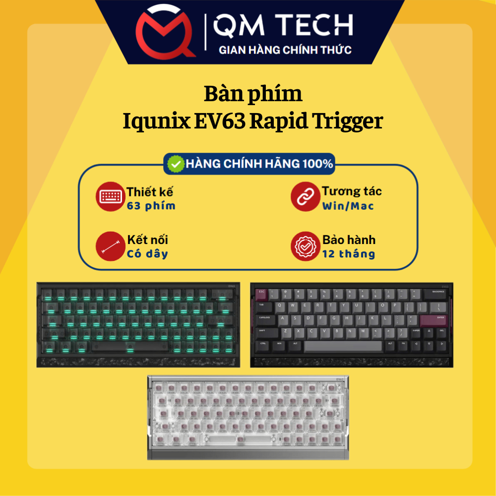 Bàn phím chơi game Rapid Trigger Iqunix EV63 - QMTECH STORE | Shopee Việt Nam