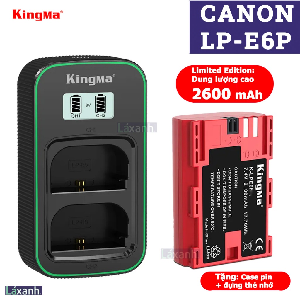 Canon LP-E6P LPE6 DLC 2600mAh | Pin và sạc máy ảnh dung lượng cao Canon EOS R R5 R6 5D 6D 7D 60D ...