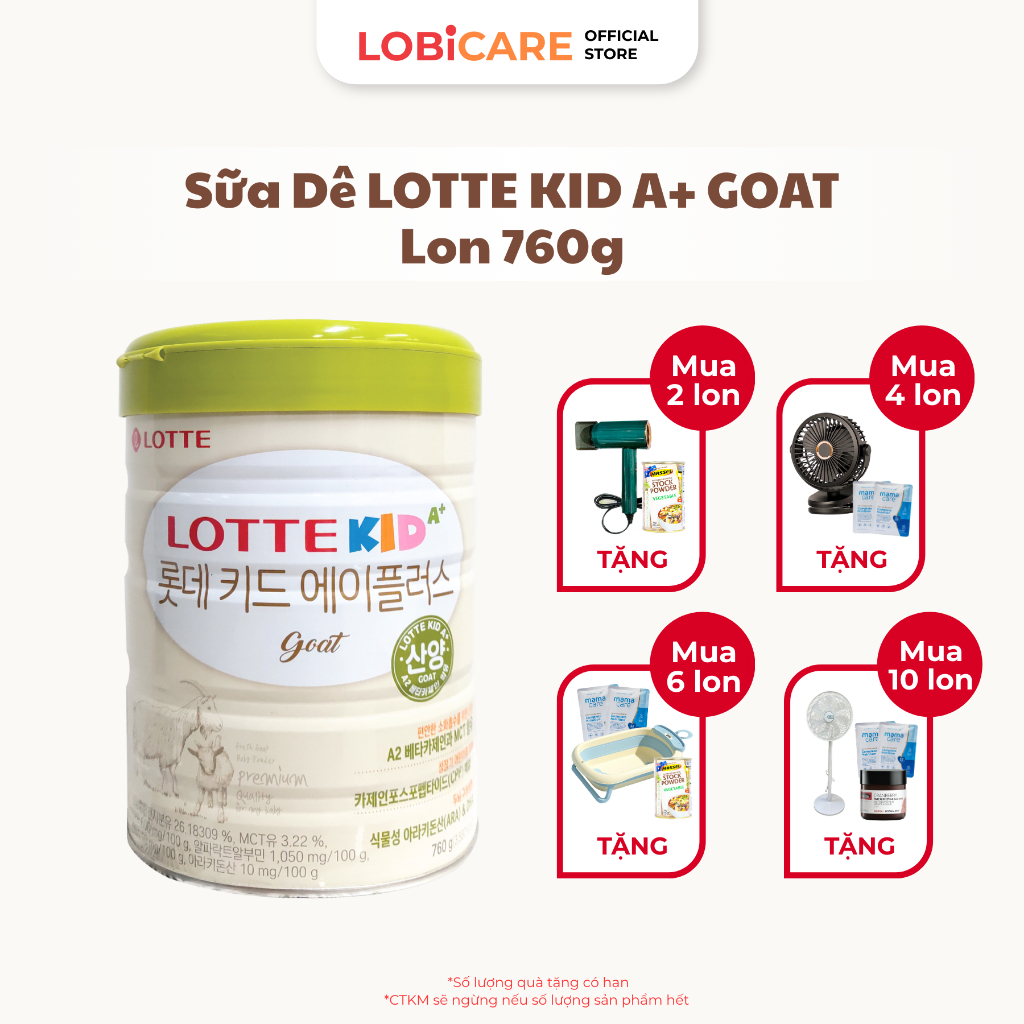 [MUA LÀ CÓ QUÀ] Sữa Dê Lotte Kid A+ Chính Hãng Lon 760G – Giúp Bé Cao ...