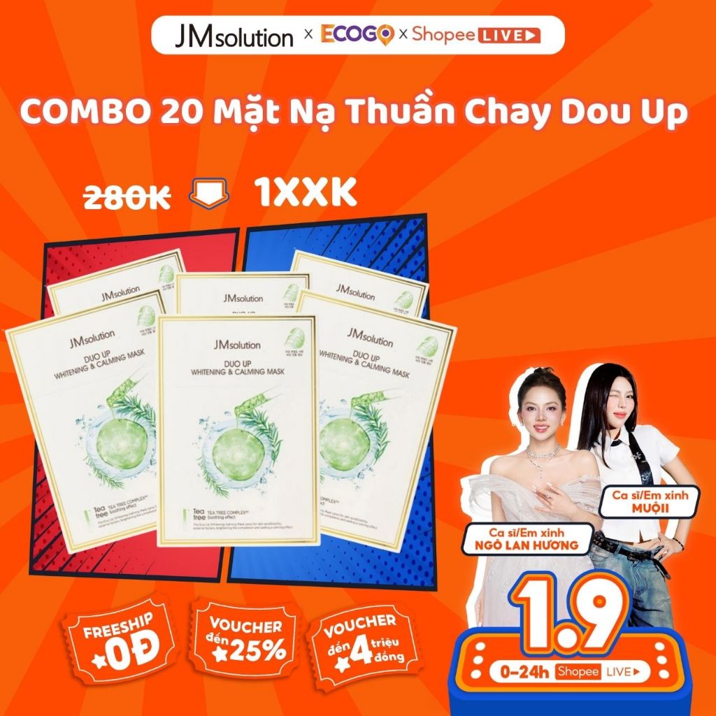 Combo 20 Mặt Nạ Thuần Chay JMSolution Duo Up Hỗ Trợ Cải Thiện Da, Dưỡng Ẩm Trắng Da 600g ...