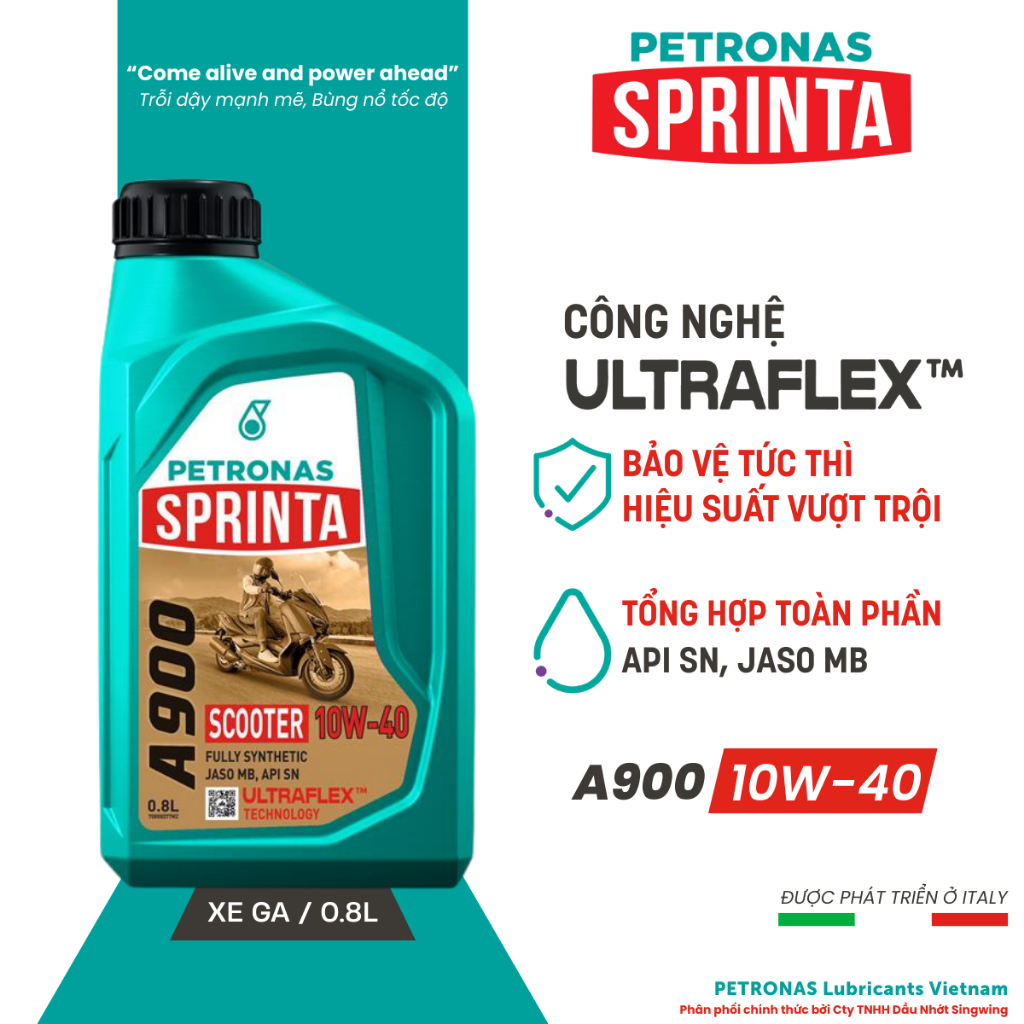 Nhớt xe ga PETRONAS Sprinta A900 10W-40 Fully Synthetic 0.8L | Shopee ...