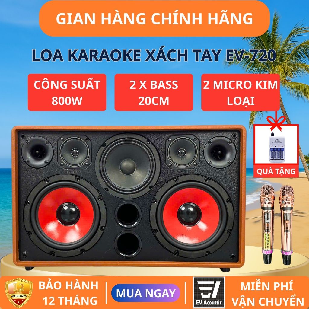 EV Acoustic | EV-720 | Loa Karaoke Xách Tay Cao Cấp | Công Suất 800W ...
