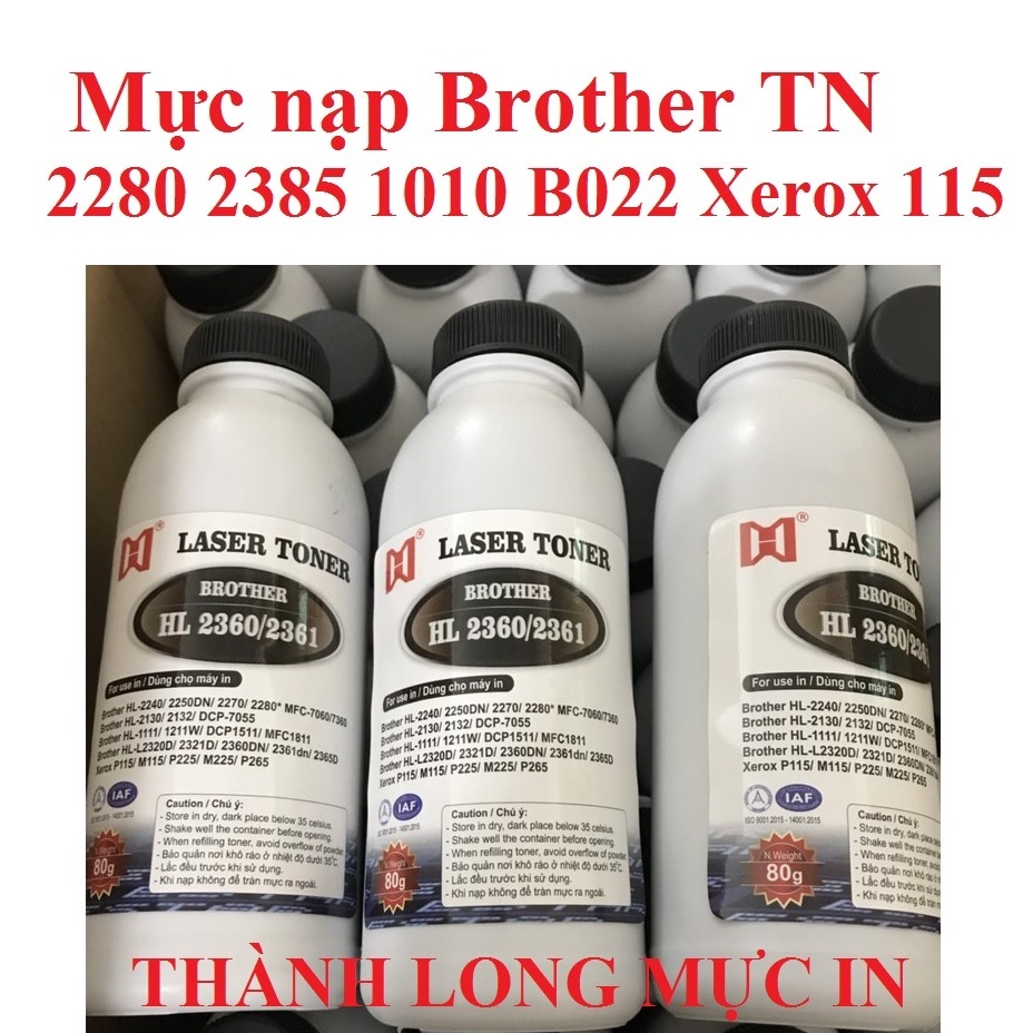 5 chai Mực nạp Brother 2280 2385 1010 B022 HL 2130 2240 2250 7535 2321 ...