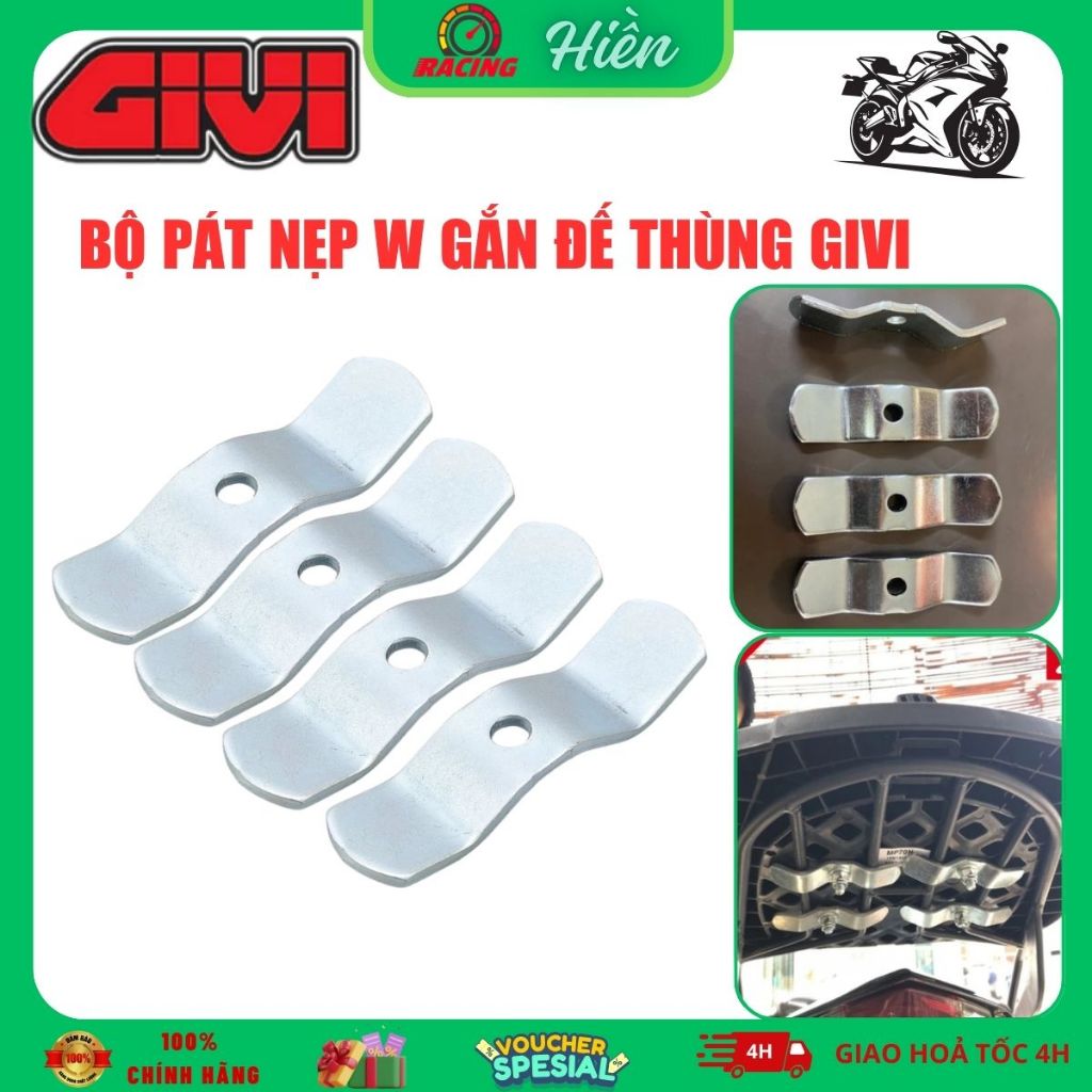 Bộ 4 Pát W GIVI Chuyên Dụng Gắn Đế Thùng, Pad Sóng W Bắt Đế Givi– Phụ ...