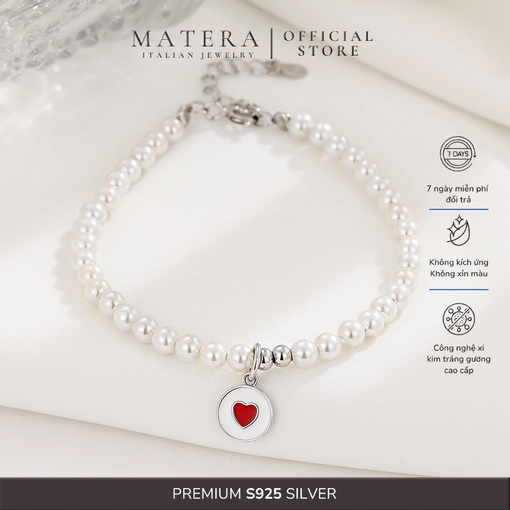 [New Arrivals] Lắc tay bạc MATERA 925 𝐋𝐨𝐯𝐞 𝐏𝐞𝐚𝐫𝐥 𝐁𝐫𝐚𝐜𝐞𝐥𝐞𝐭 vòng tay ngọc trai nhân tạo phong cách ...