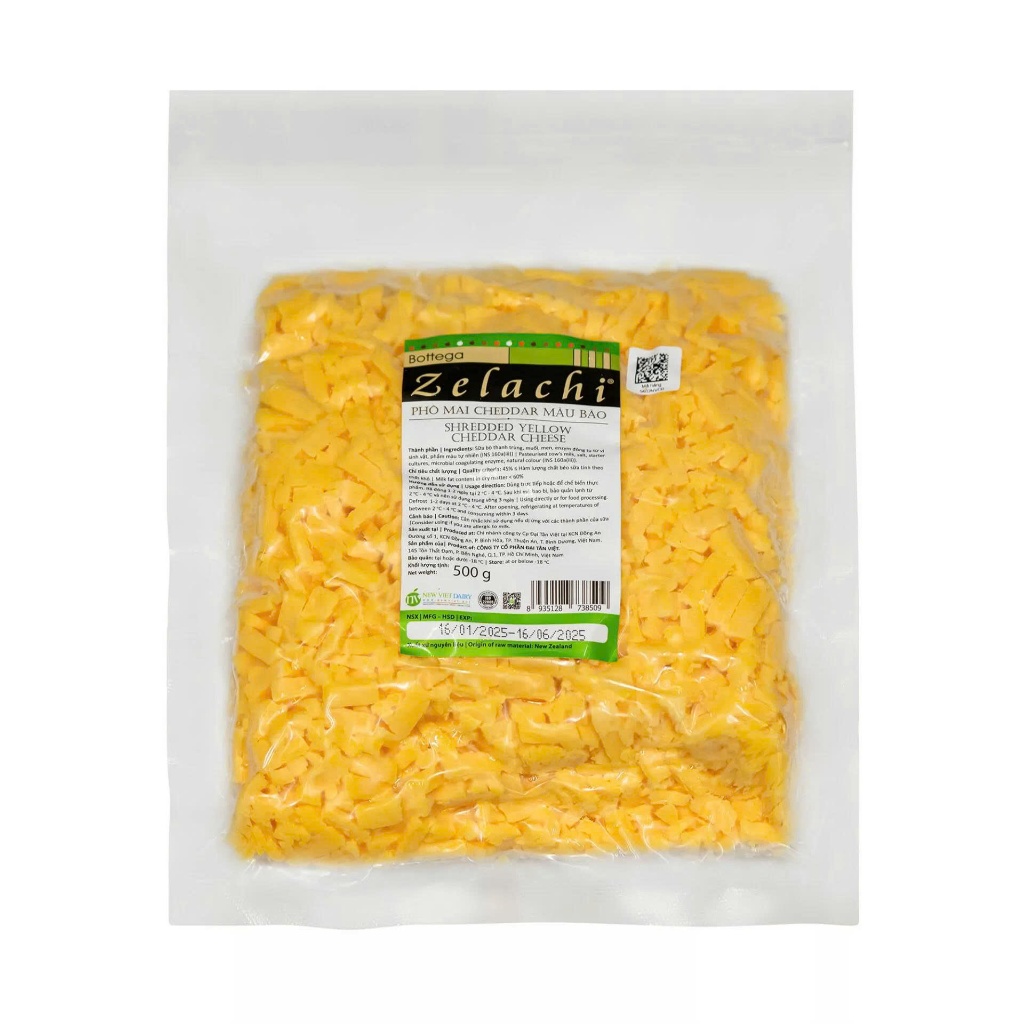 Phô Mai Cheddar Bào Sợi 1kg/ New Zealand Bottega Zelachi Cheddar Cheese ...