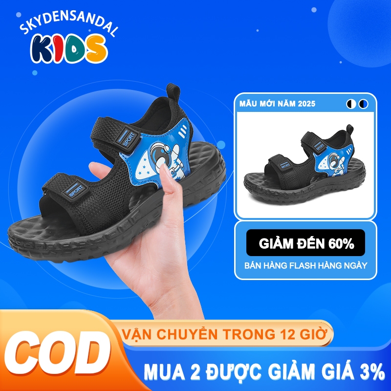 Skydensandal Giày Sandal Vũ Trụ Cho Bé Trai ZL17 - Dép Quai Dán Astronaut 4-15T Chống Trơn, Đế ...
