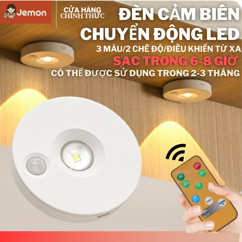 Đèn Led Cảm Biến Chuyển Động Với điều khiển từ xa Sạc lại Đèn Led Cảm ...