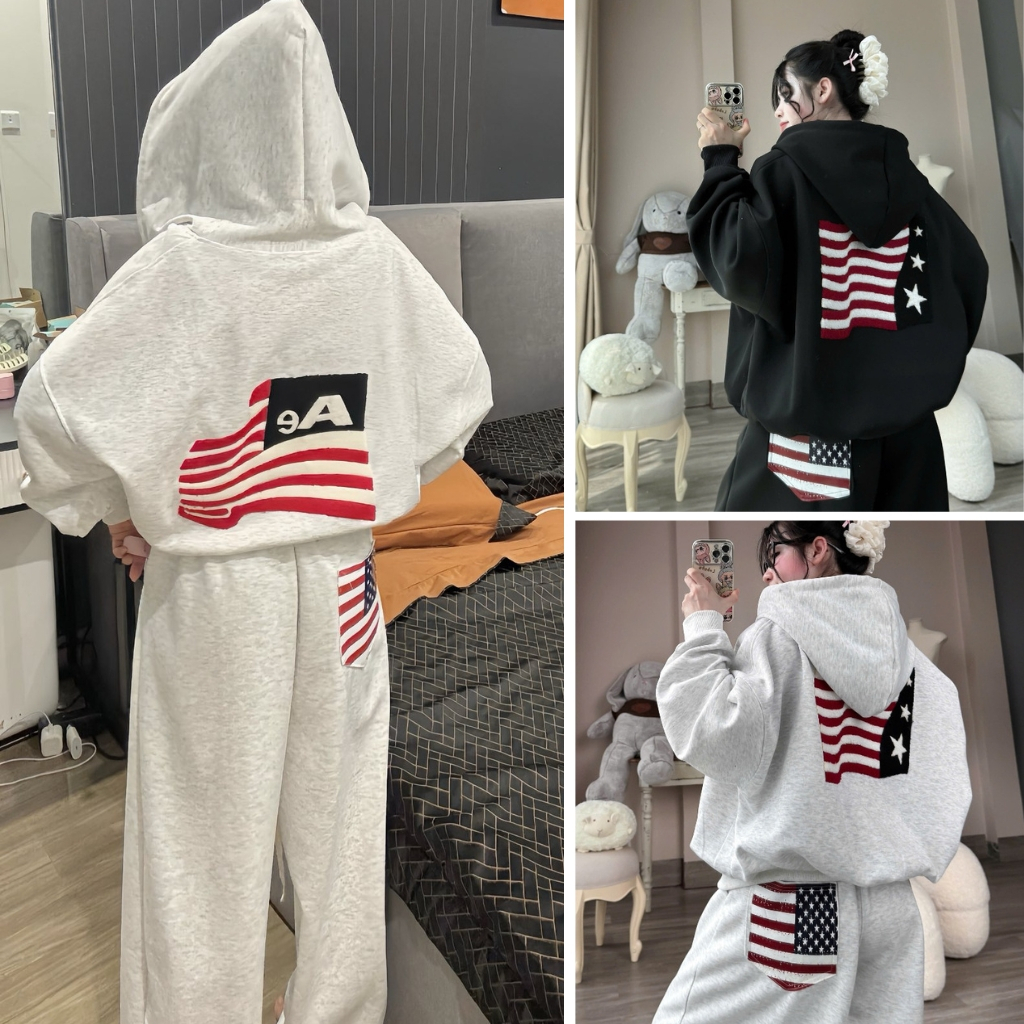 𝗺𝗮𝗶𝗹𝘆_𝘇𝗵𝗮𝗻𝗴𝗰𝗵𝗼𝘂𝟭𝟲// [Hàng Sẵn] SET Hoodie Zip Nỉ 2 Da Logo Thêu ngoi ...