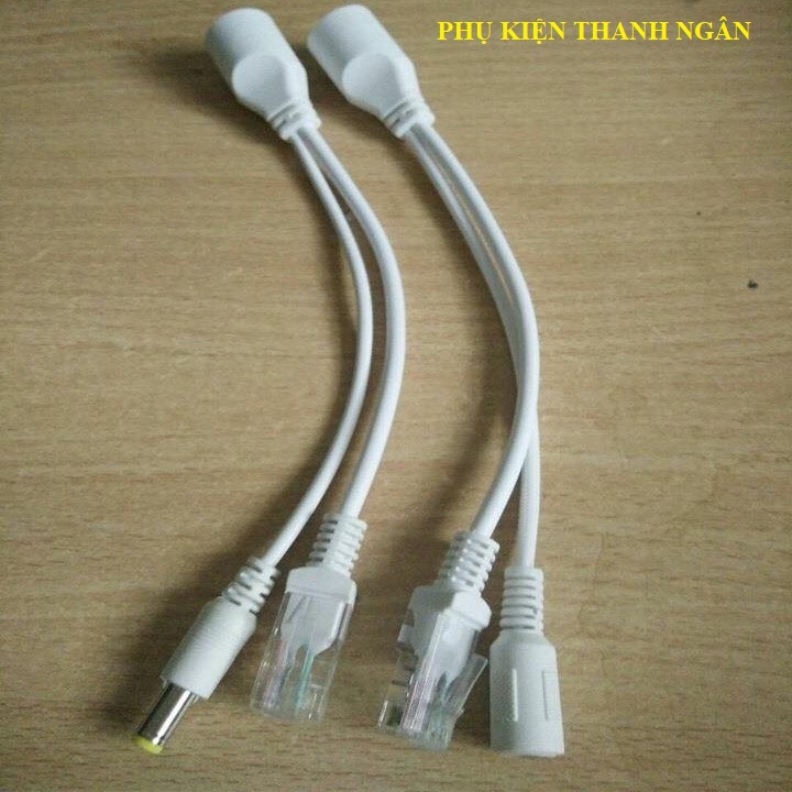 Bộ 2 cáp truyền tín hiệu Jack Poe cho camera IP thông thường - Jack POE ...