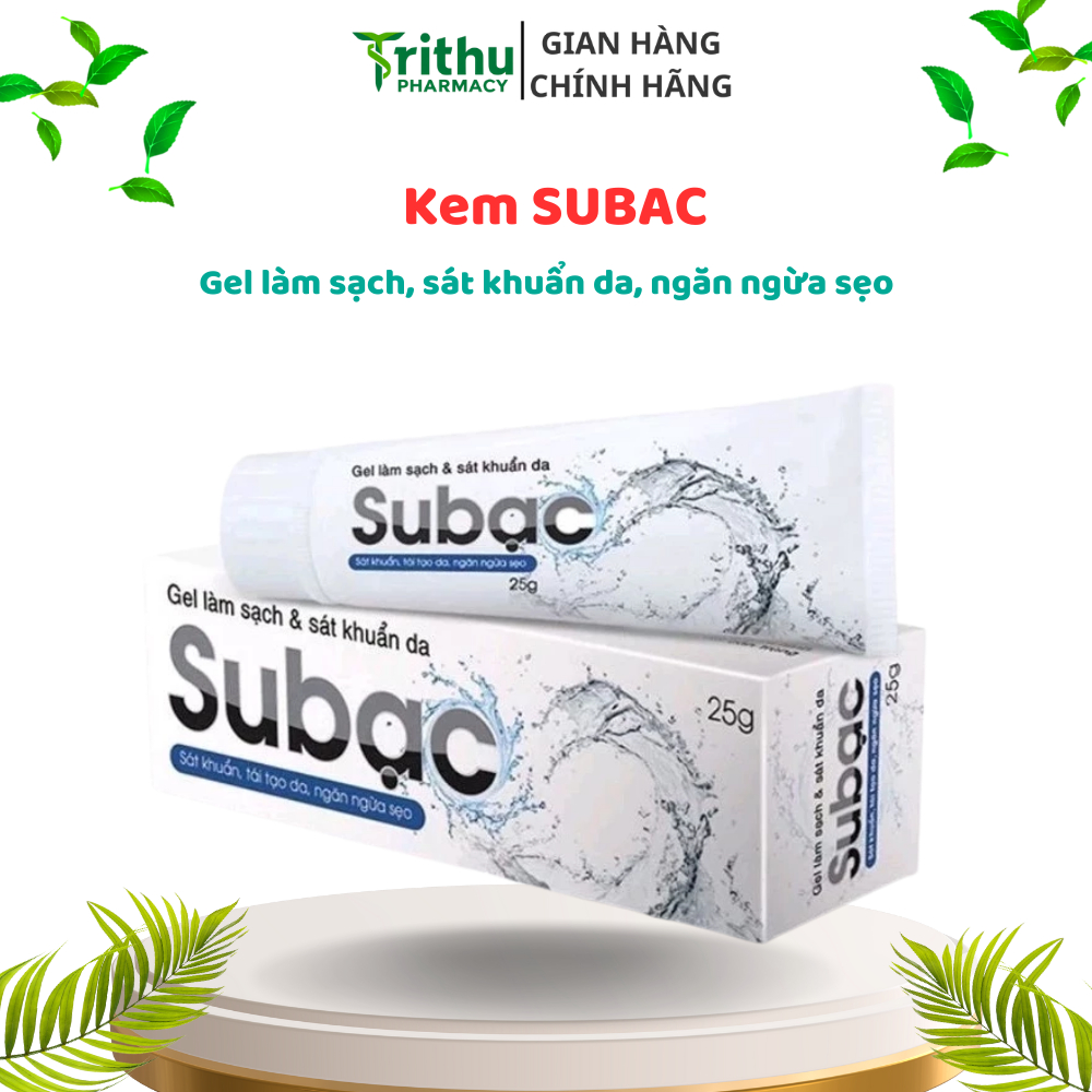Kem SuBac -Gel làm sạch và sát khuẩn da, Hỗ trợ tái tạo da ngừa sẹo ...