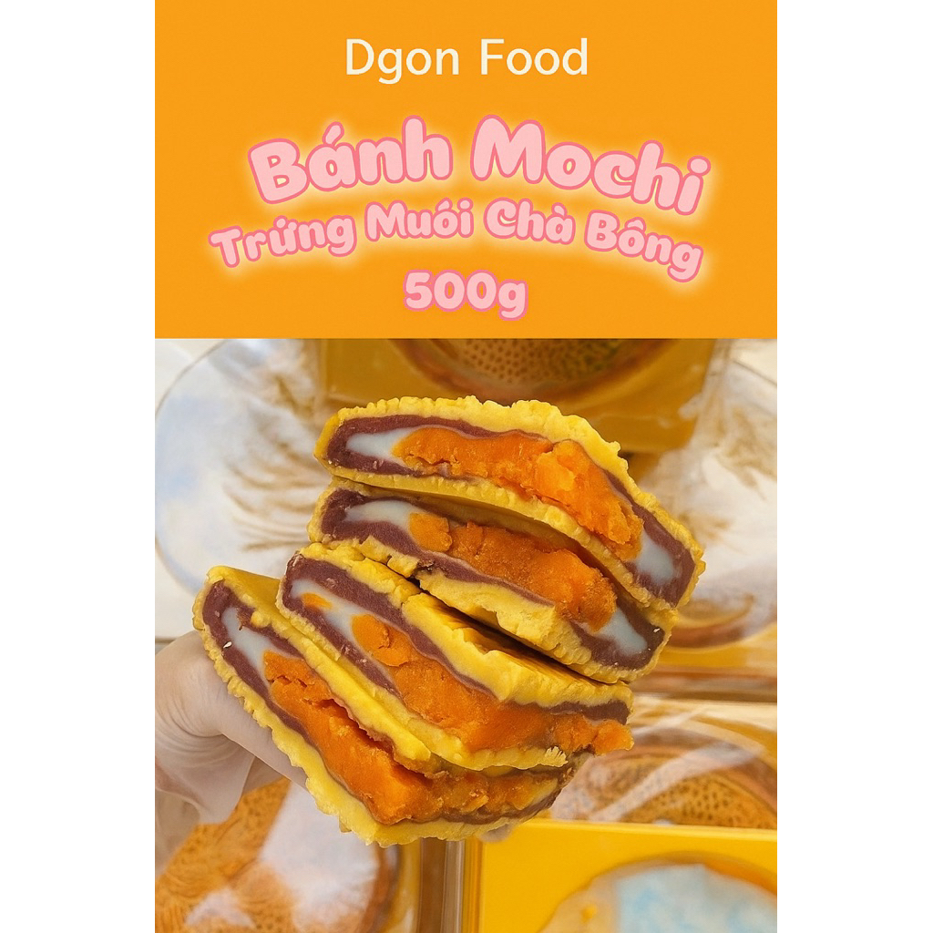 [500g] Bánh trung thu trứng muối chà bông-Bánh mochi trứng muối chà ...