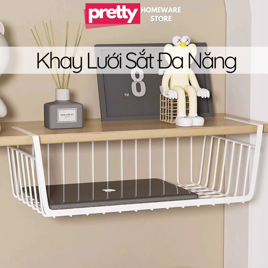 Khay Lưới Sắt Để Đồ Dưới Bàn Học, Bàn Làm Việc, Tủ Bếp Ngăn Kéo Size 33x23cm Kệ Khung Gài ...