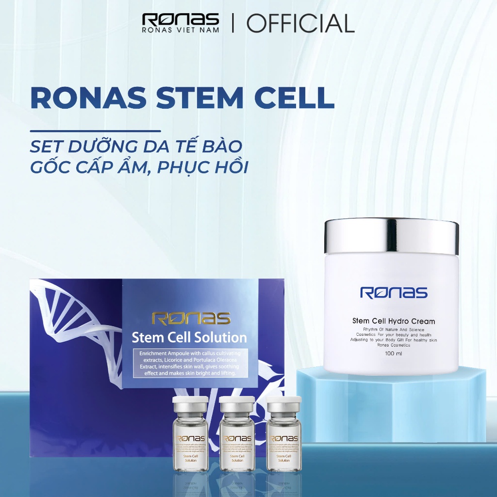 Set dưỡng da Cấp ẩm & Phục hồi Ronas Stem Cell | Shopee Việt Nam