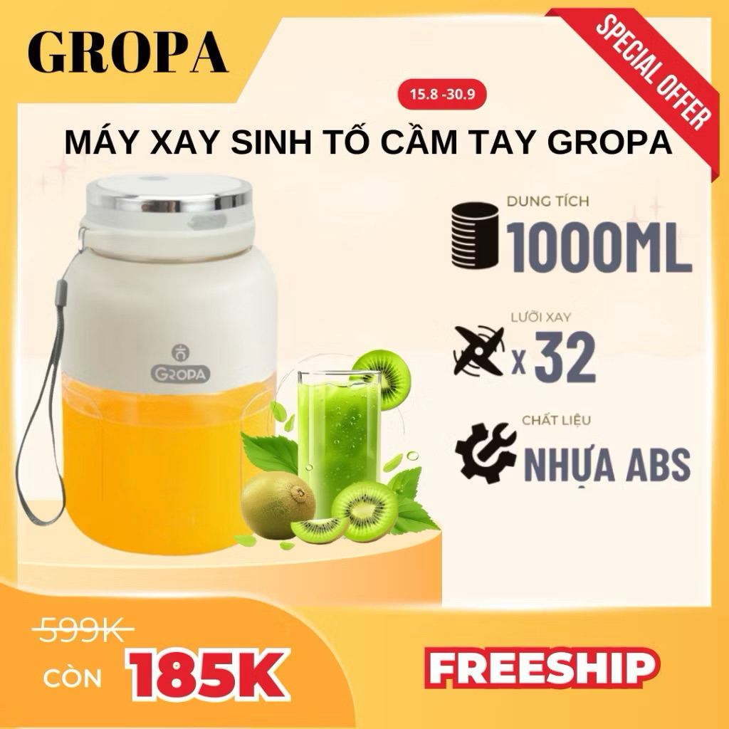 Máy xay sinh tố cầm tay GROPA 1000ml (giá bán buôn ) | Shopee Việt Nam