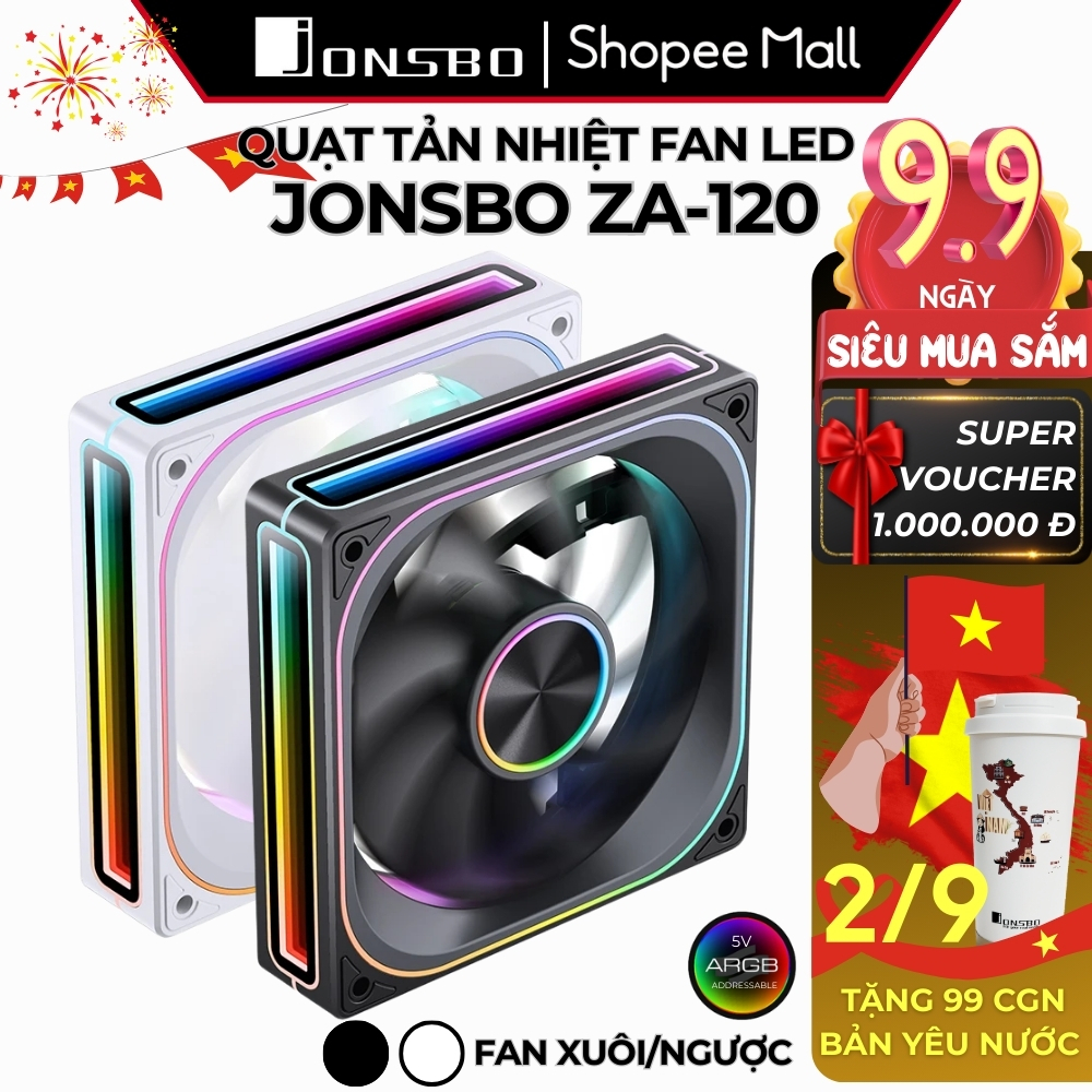 Quạt Tản Nhiệt Fan Led Jonsbo ZA-120 Fan Case PC CPU 12V Fan Nối Liền ...