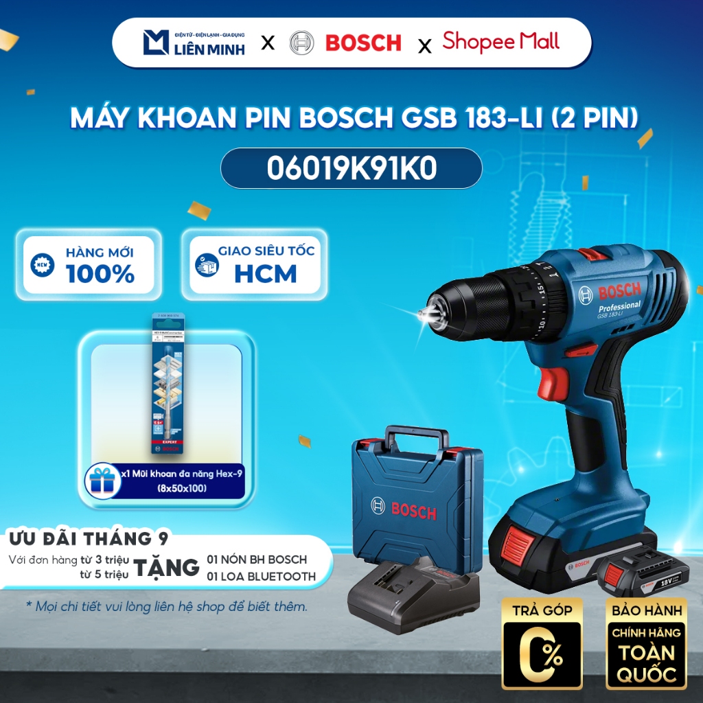 [Hỏa Tốc HCM] Máy Khoan Động Lực Pin Bosch GSB 183-LI (2 PIN ...