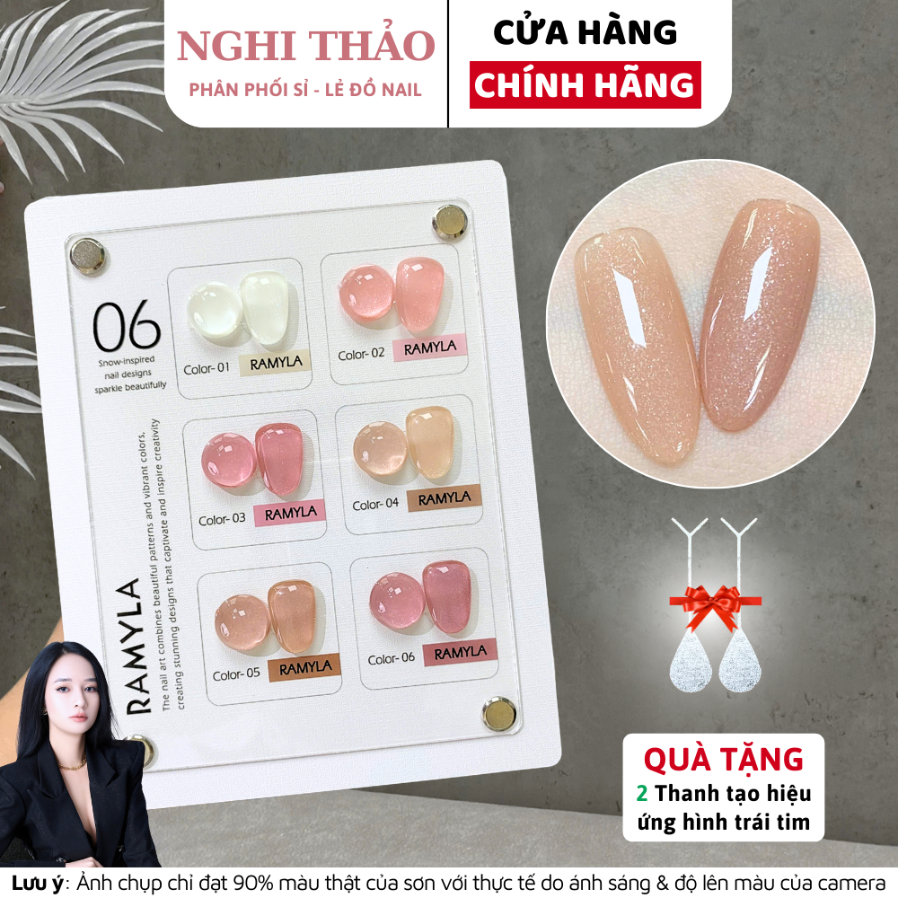 Set sơn gel thạch nhũ tuyết RAMYLA 6 màu Nghi Thảo Nails | Shopee Việt Nam