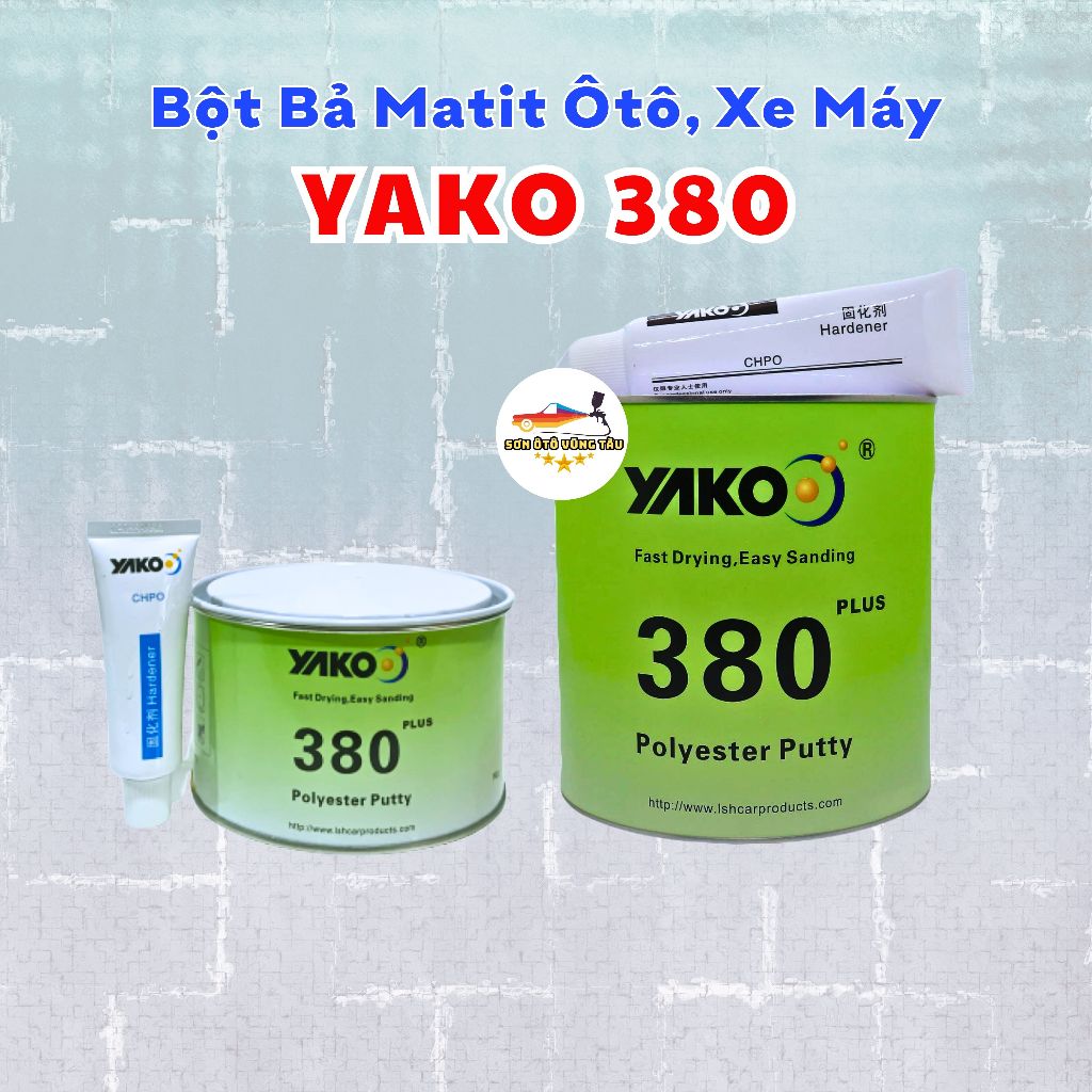 Bột Bả Matit ÔTô, Xe Máy YAKO 380 Plus Trám Trét Kim Loại Nhựa Đa Dụng ...