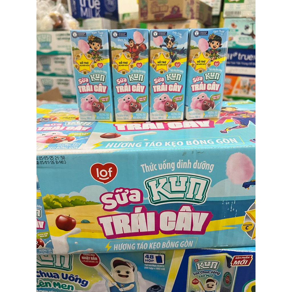 🎉 SỮA KUN TRÁI CÂY – VỊ TÁO KẸO BÔNG GÒN 180ml | Shopee Việt Nam