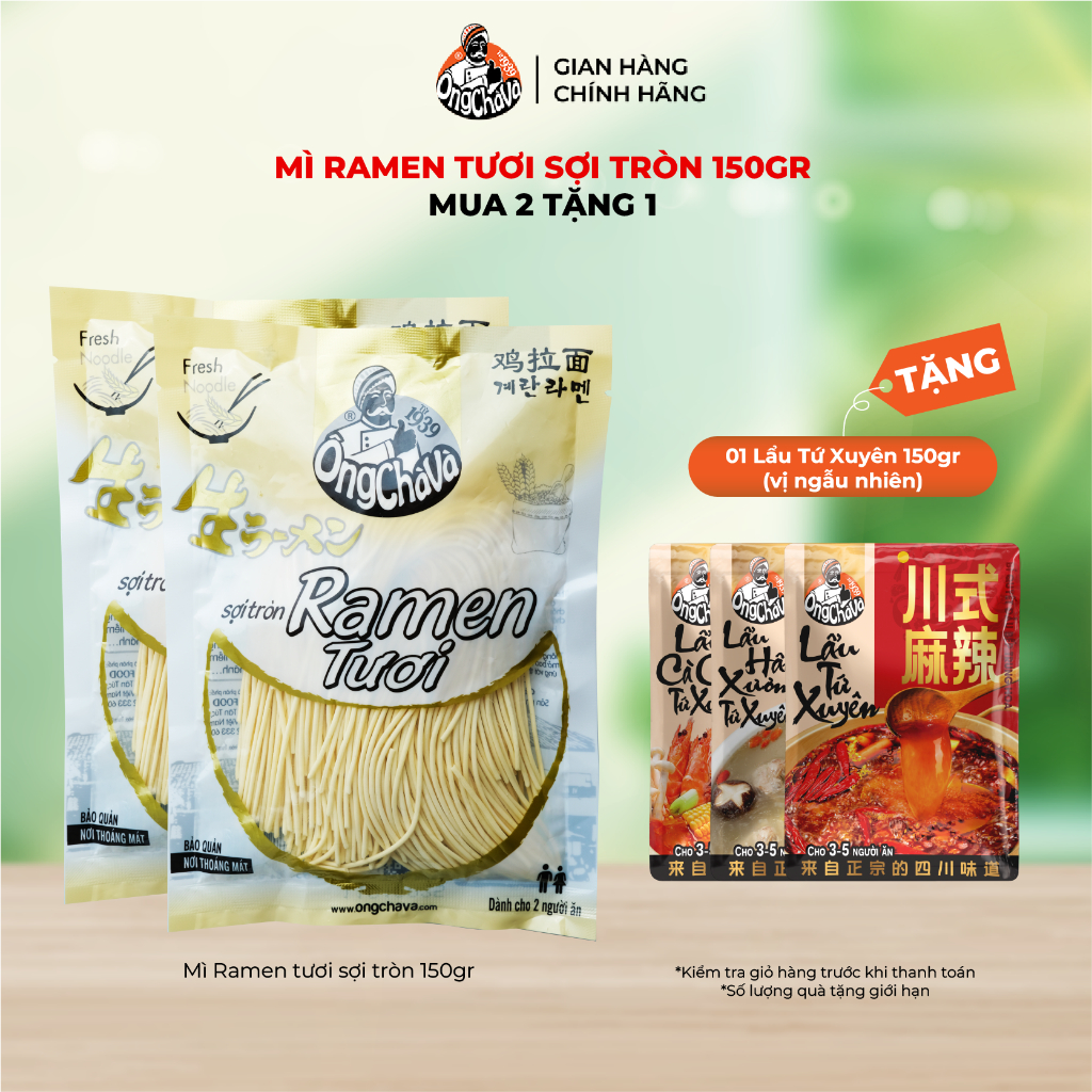Mì Ramen Tươi Sợi Tròn thương hiệu Ông Chà Và 150gr - Hàng Chính Hãng ...