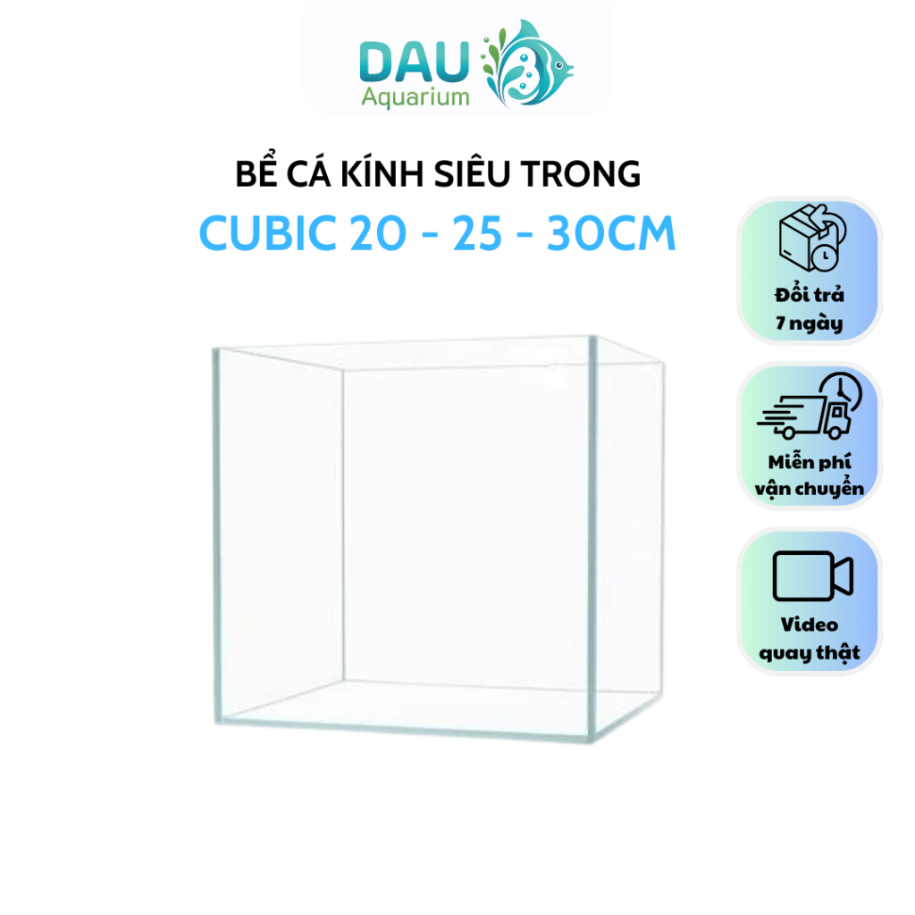 Bể Cá Kích thước 20-25-30cm Kính Siêu Trong - Cubic 20, Cubic 25, Cubic ...