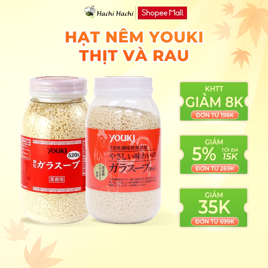 Hạt nêm chiết xuất thịt và rau Youki - Hachi Hachi Japan Shop | Shopee Việt Nam