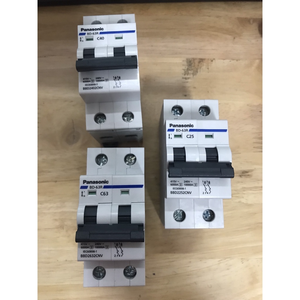 [MCB PANASONIC] Cầu dao tự động 2P (CB tép 2P) PANASONIC 20A, 25A, 32A, 40A, 63A | Shopee Việt Nam