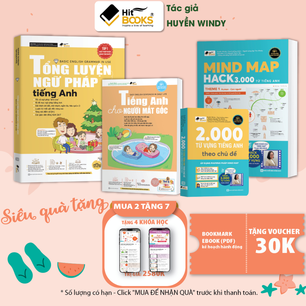 Sách Combo 4 Mind Map hack 3000 từ tiếng anh, 2000 từ tiếng anh, Tổng ...