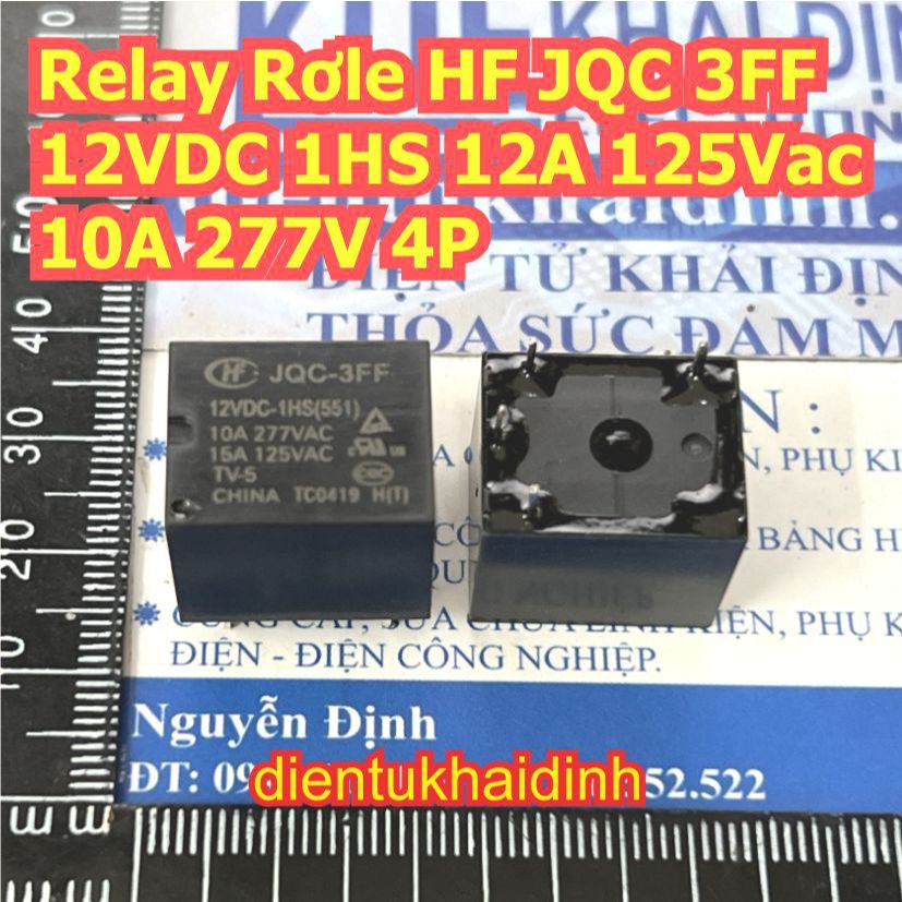 3 cái Relay Rơle HF JQC-3FF 5VDC 12VDC 24VDC 1HS(551) 1ZS(551) 12A ...