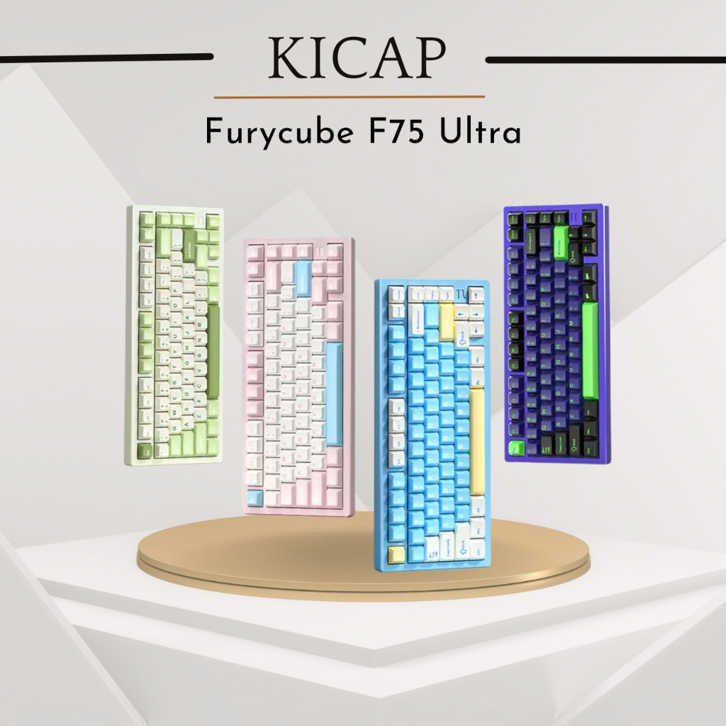 Bàn phím cơ Furycube F75 Ultra - Khung nhôm CNC núm xoay cao cấp 3 chế ...