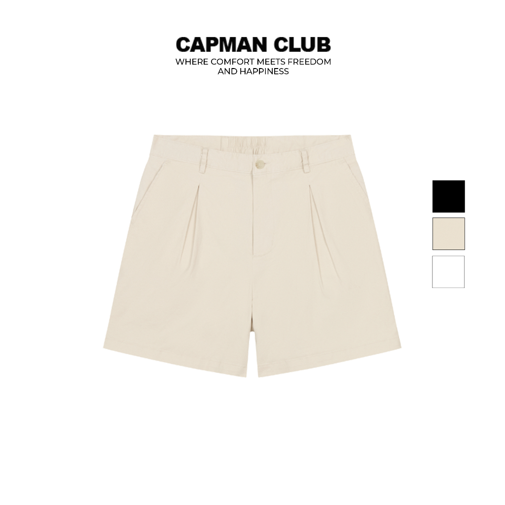 Quần short nam phom rộng trên gối SKIES - bst "VỪA ĐỦ" CAPMAN CLUB, quần đùi nam kaki nhung phom ...