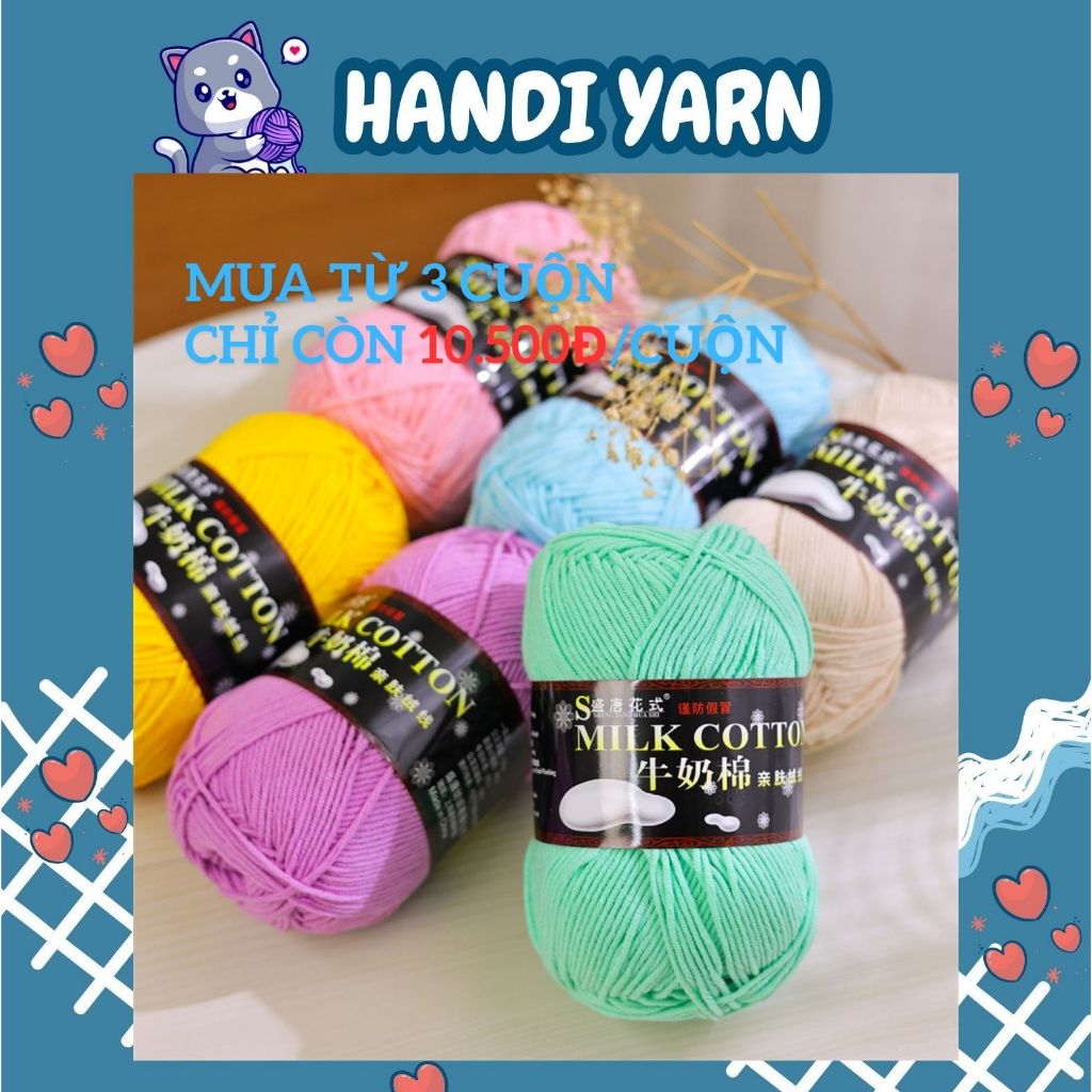 Len milk cotton 125g (chiết cuộn 24gr) | Shopee Việt Nam