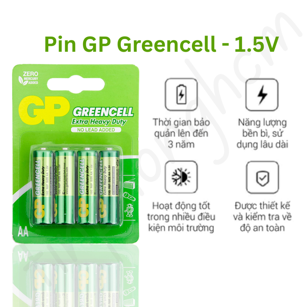 Pin GP GreenCell 2A & 3A 1.5V - Pin cho điều khiển, đồng hồ, đồ chơi ...