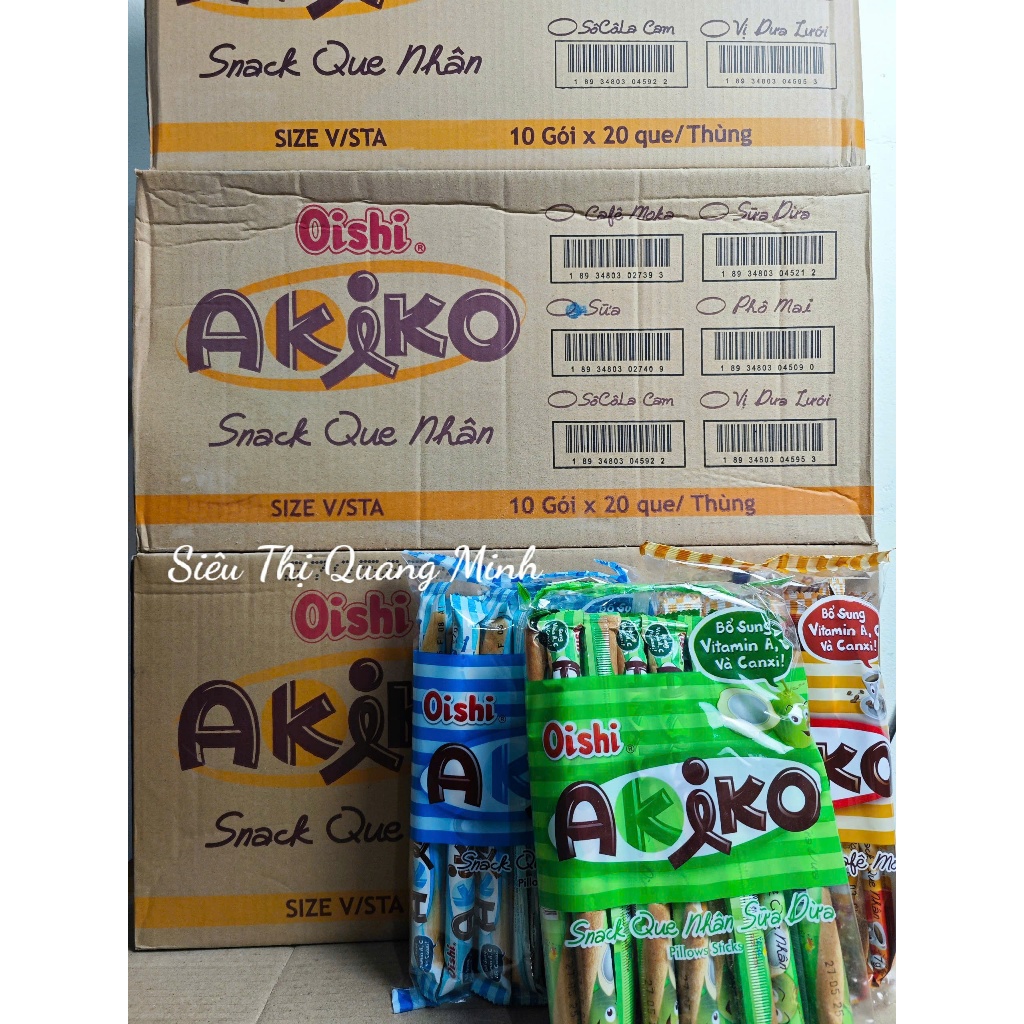 Combo 5 Gói Akiko Oishi Snack Que Bổ Xung Vitamin A, C và Canxi 140g ...