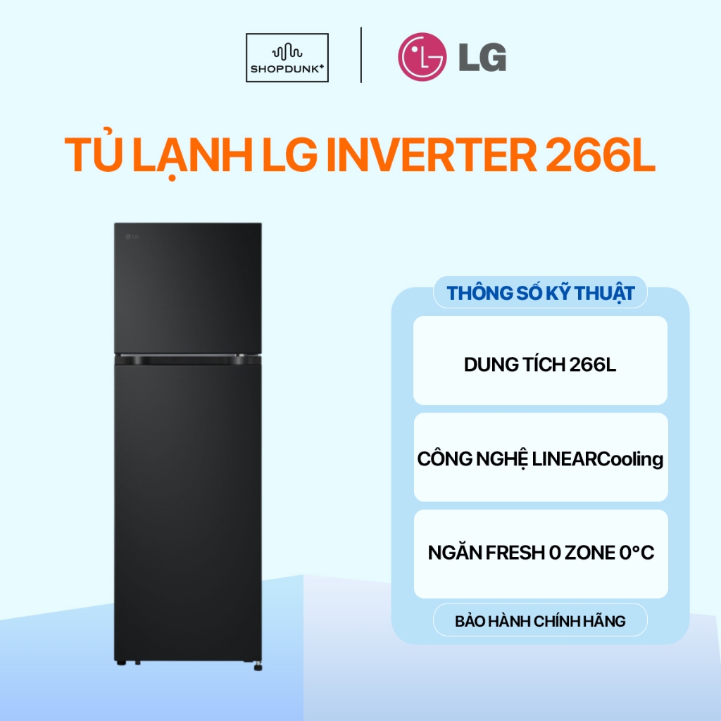 Tủ Lạnh LG Inverter 266 Lít LTB26BLM Chính Hãng | Shopee Việt Nam