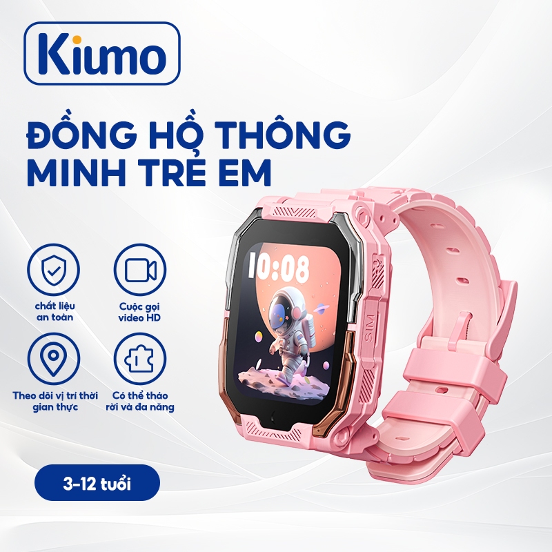 Đồng hồ thông minh trẻ em KIUMO, hỗ trợ gọi video 4G, GPS, camera kép ...