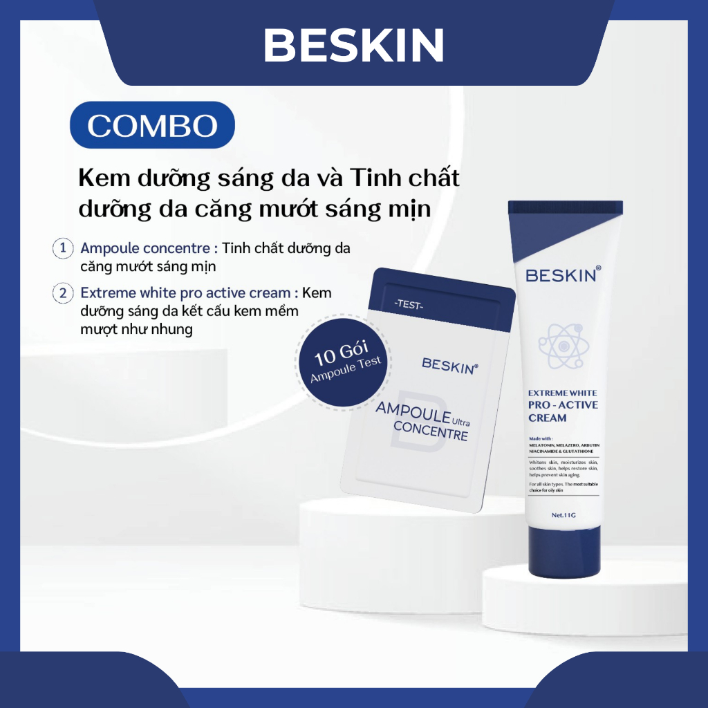 [COMBO] KEM FACE PHẤN NHUNG + TINH CHẤT TRẮNG DA - Thương hiệu Beskin ...