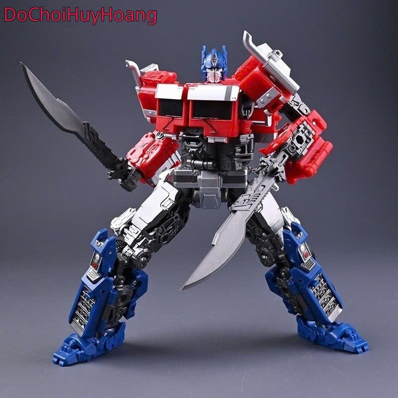 Mô hình robot Optimus biến đổi thành xe container màu xanh đỏ TW1030B ...