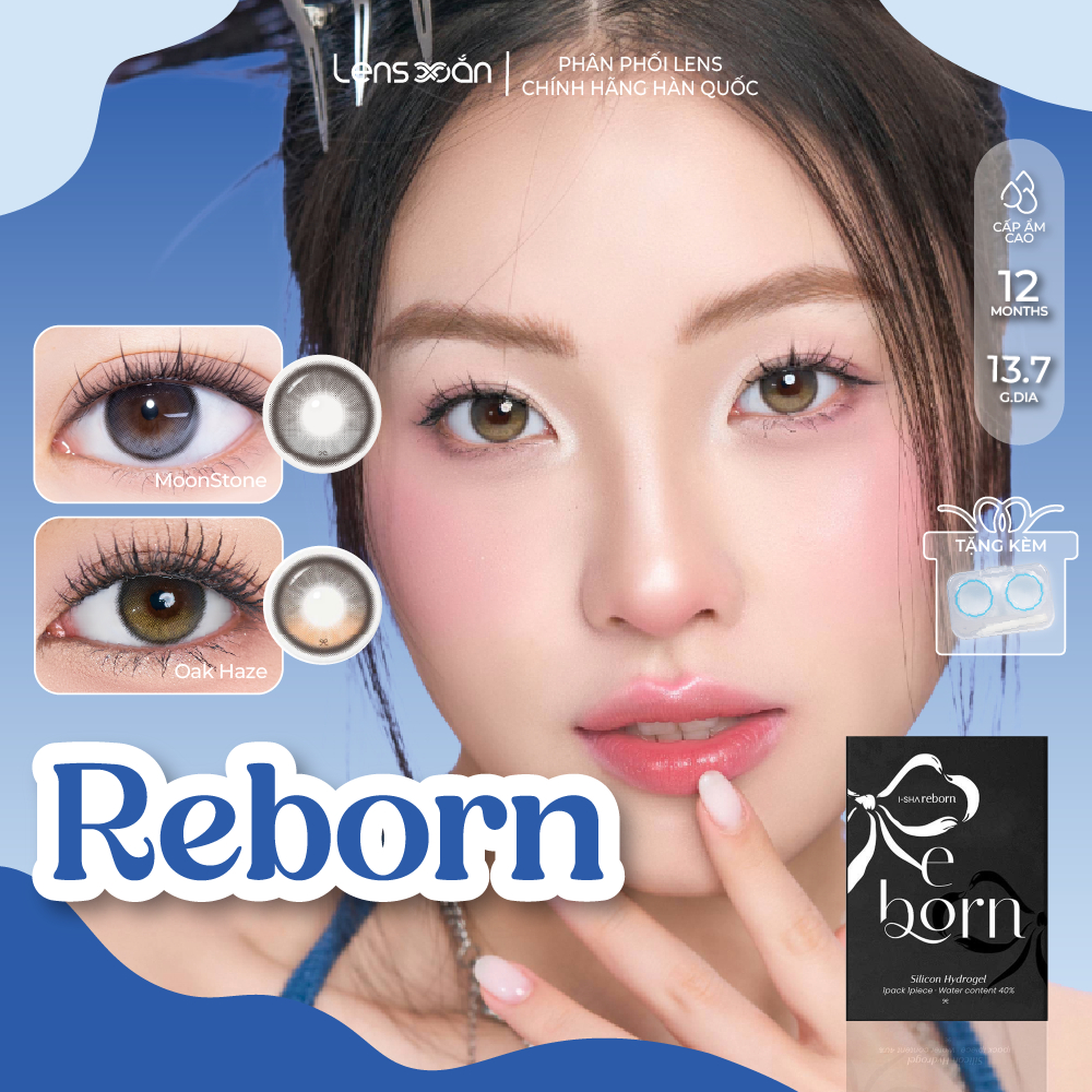 Kính áp tròng cận 1 năm LENS XOẮN lens nâu hàn quốc tự nhiên có viền ...