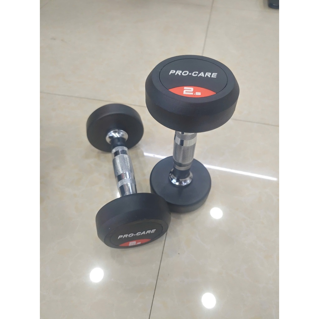 Tạ Tay Dumbbells Cao Su Lõi Sắt Pro-Care Đài Loan - Các Mức Tạ 2.5Kg, 5Kg, 7.5Kg, 10Kg (1 Cái ...