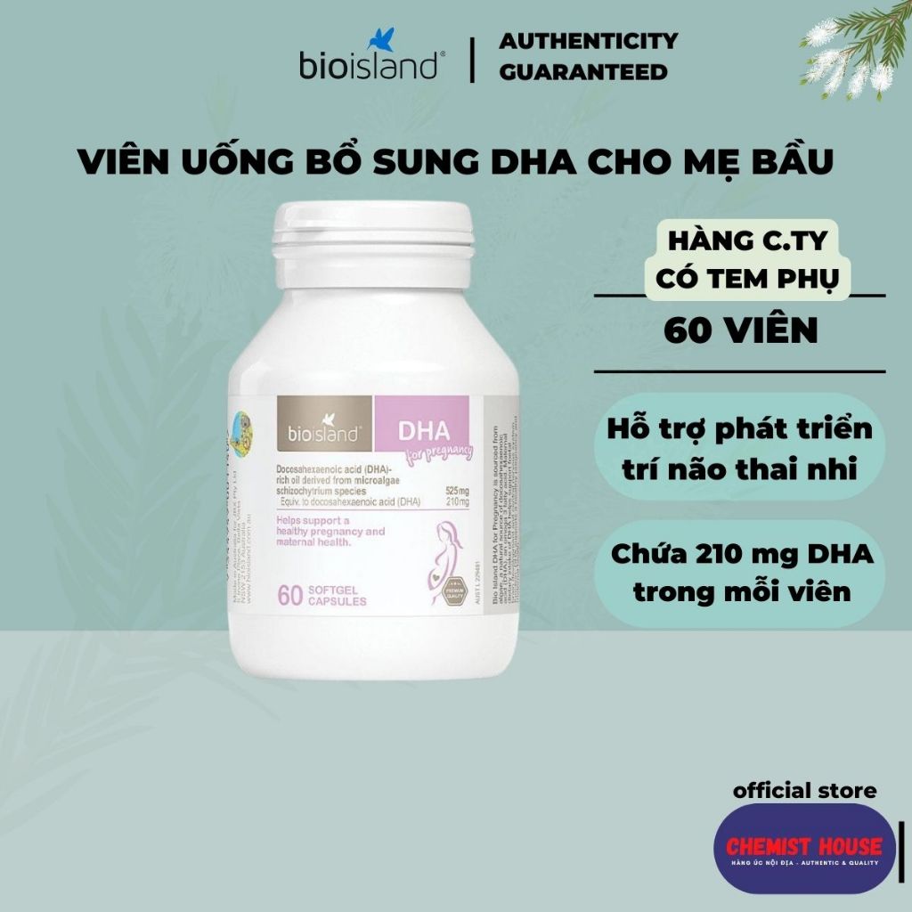 [Có Tem Nhập] Bio Island DHA Viên Uống bổ sung DHA cho bà bầu 60 viên ...